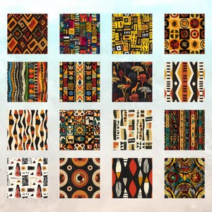 African Ethnic Pattern Flawless Digital Papers - Printable Scrapbook ...