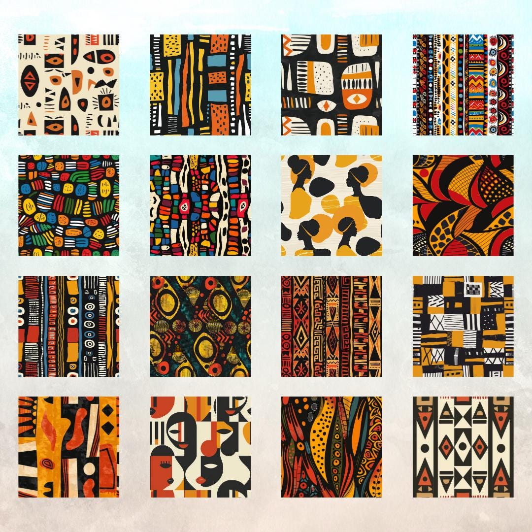 African Pattern Flawless Digital Papers Printable Scrapbook Paper Jpg ...