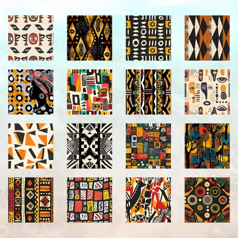 African Pattern Flawless Digital Papers Printable Scrapbook Paper Jpg ...