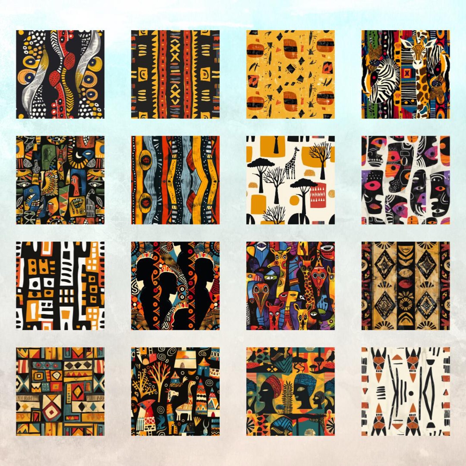 African Texture Digital Paper: 100 Printable Scrapbook Paper Designs ...