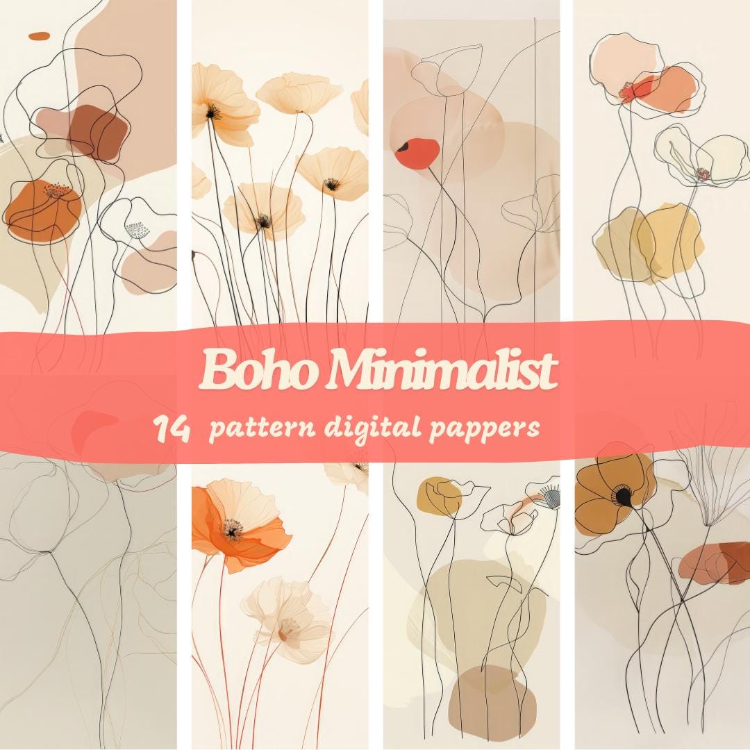 Boho Minimalist Nature Seamless Pattern Flawless Digital Papers ...