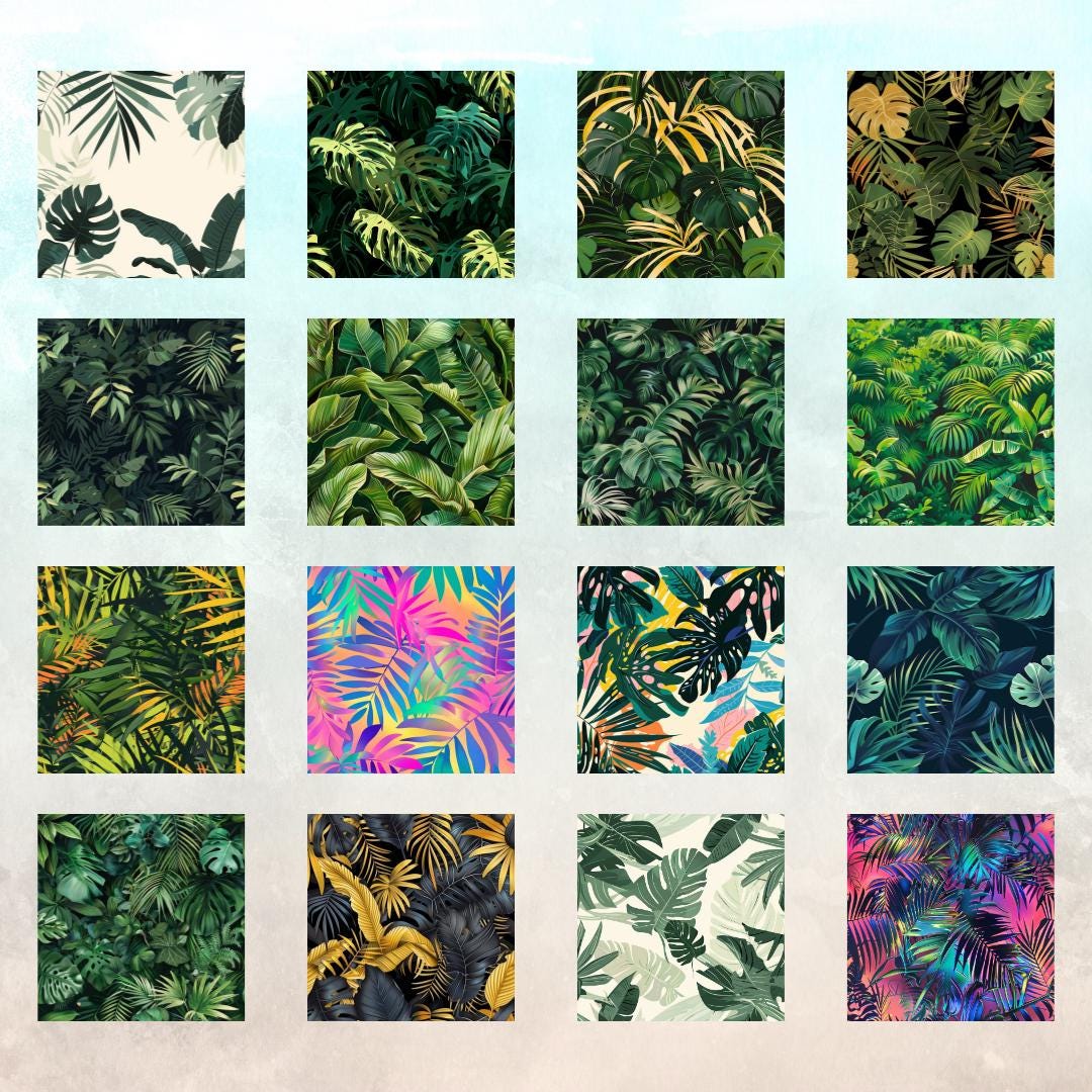 Jungle,tropical, Forest Pattern Flawless Digital Papers-printable ...