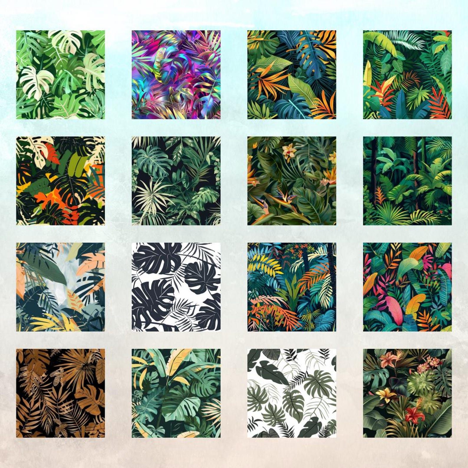 Jungle,tropical, Forest Pattern Flawless Digital Papers-printable ...