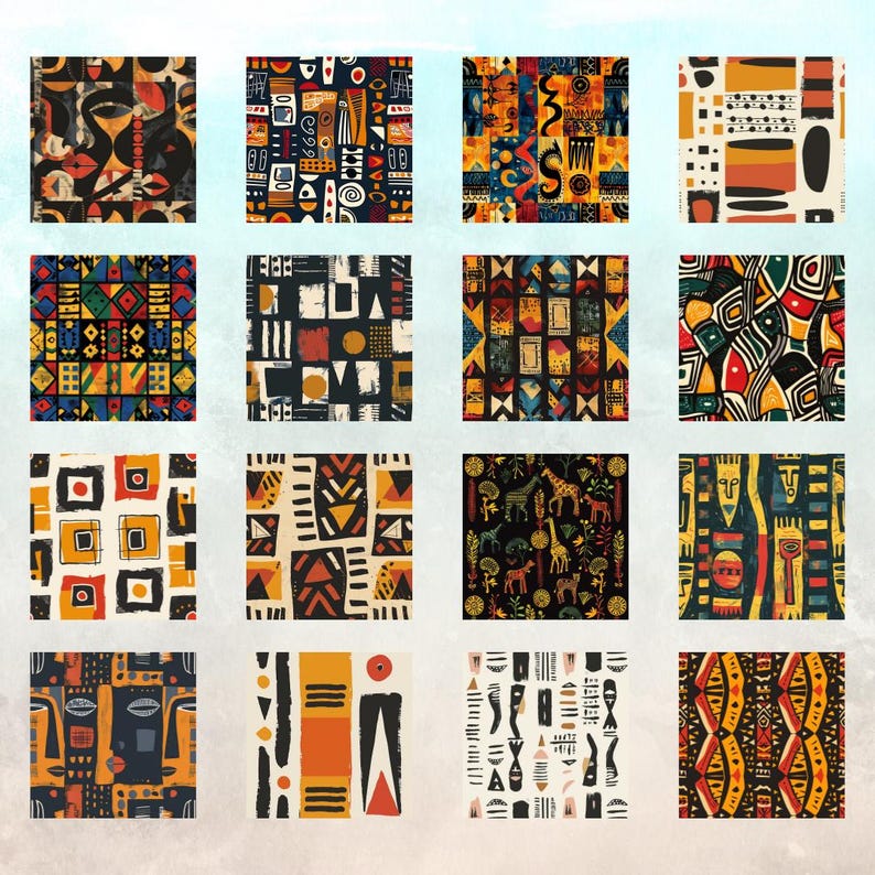 African Texture Digital Paper: 100 Printable Scrapbook Paper Designs ...