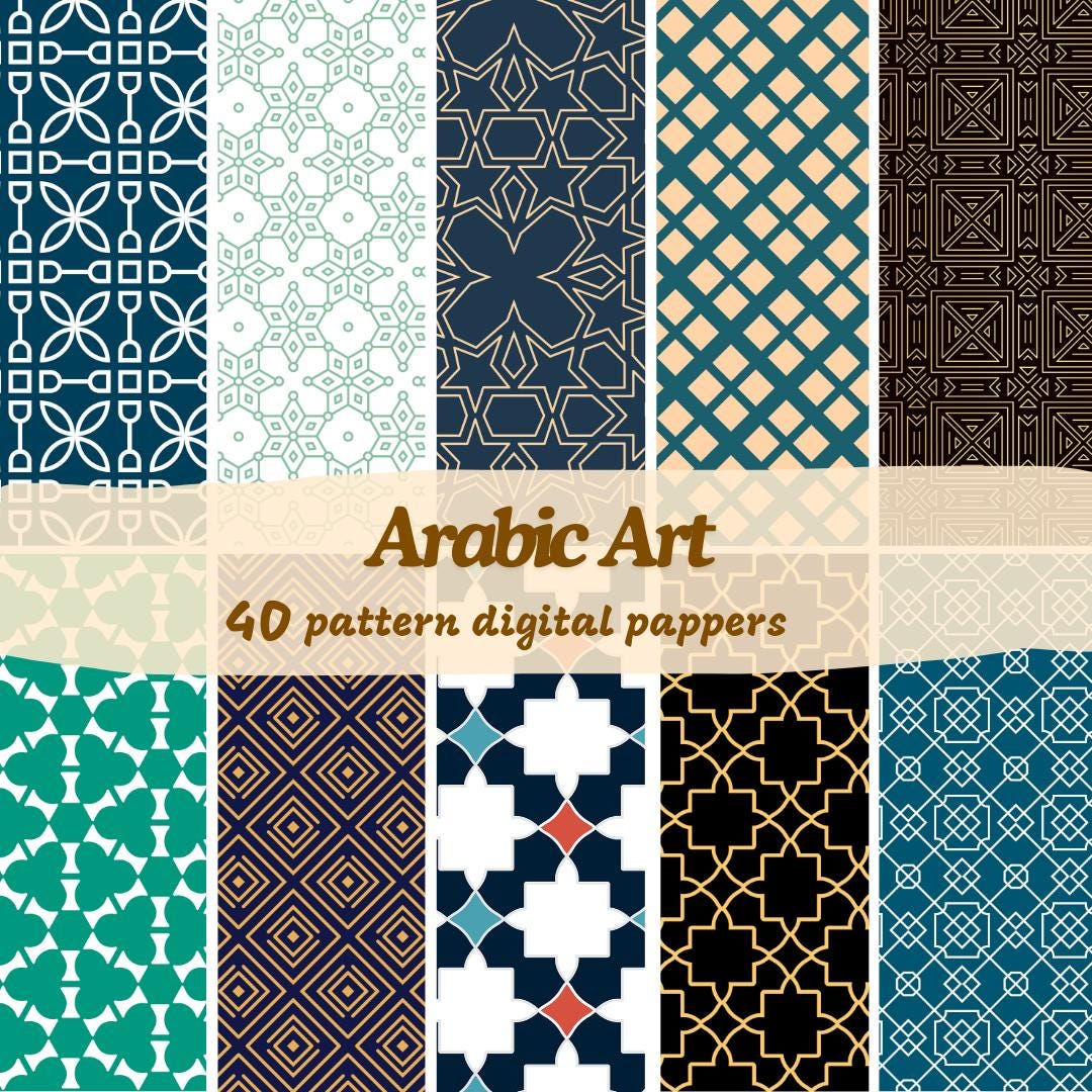 Arabic Art Pattern Flawless Digital Papers Printable Scrapbook Paper ...