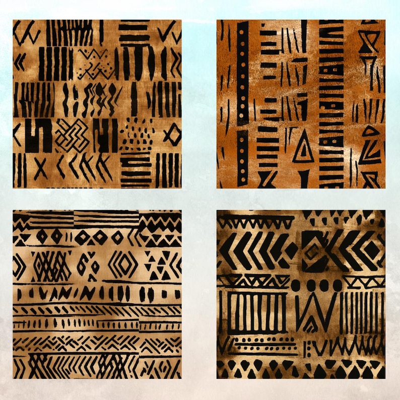 African Cloth Pattern Digital Papers: Seamless Ethnic Designs (digital ...