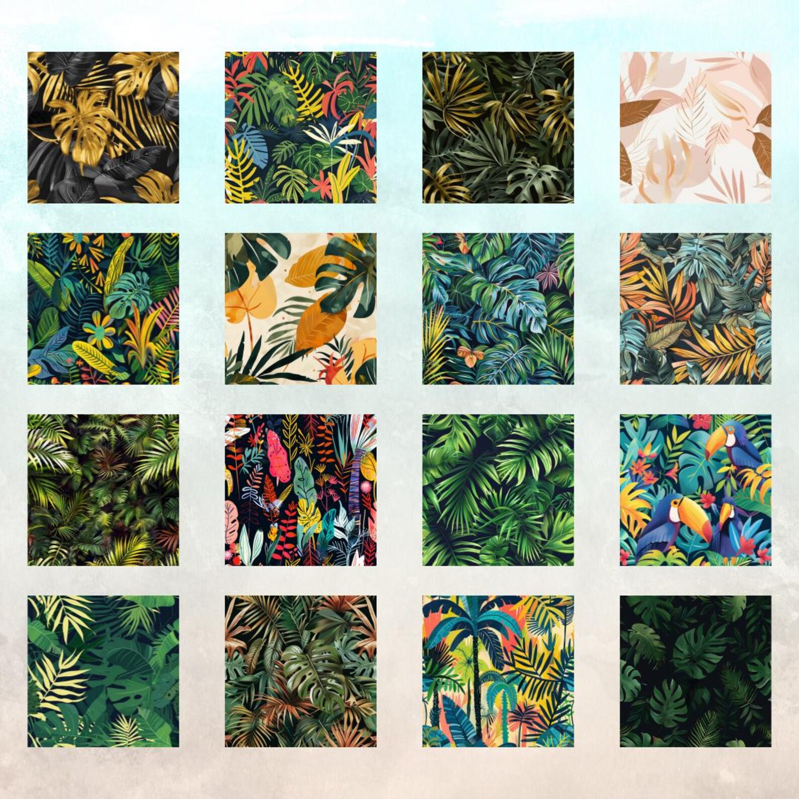 Jungle,tropical, Forest Pattern Flawless Digital Papers-printable ...