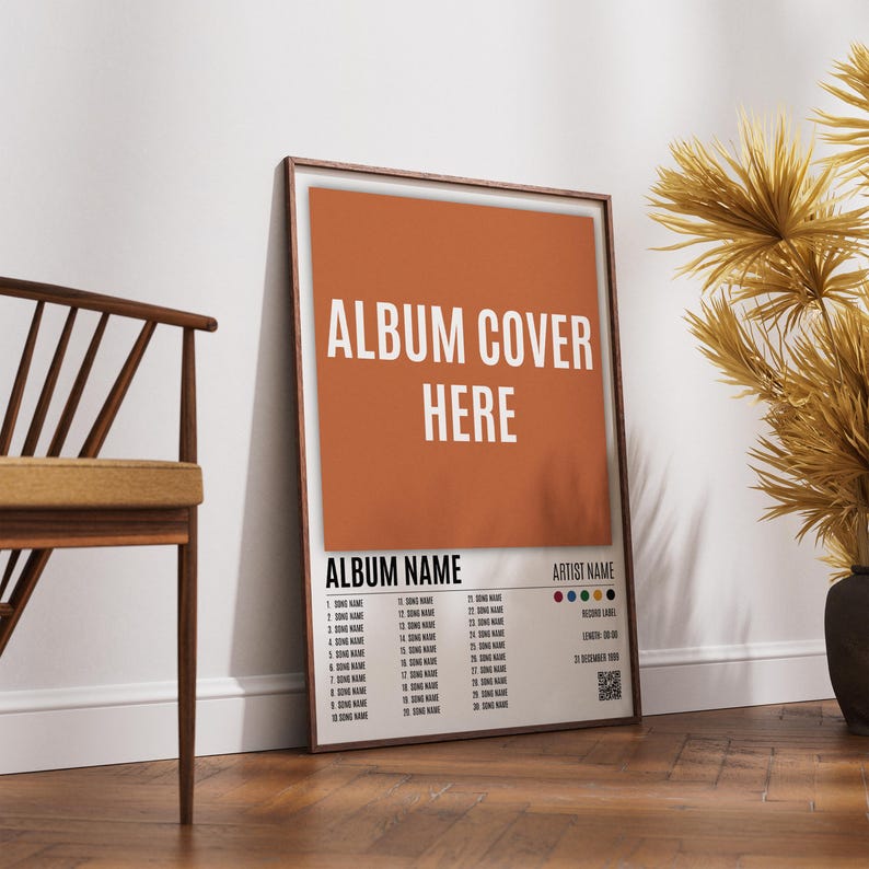 Custom Album Cover Art Print: Tracklist Poster, Valentine's Day Gift ...
