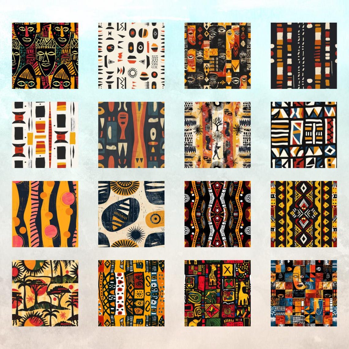 African Texture Digital Paper: 100 Printable Scrapbook Paper Designs ...