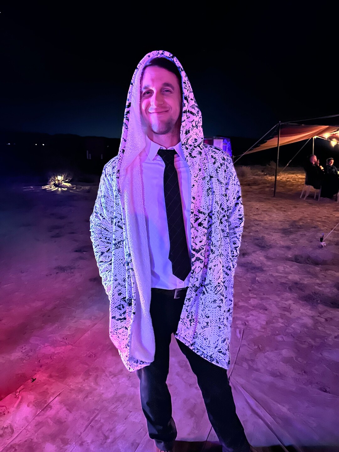 Tribal Fade Cuddle Cloak Mens Jacket, Mountain Fleece Lined Unisex ...