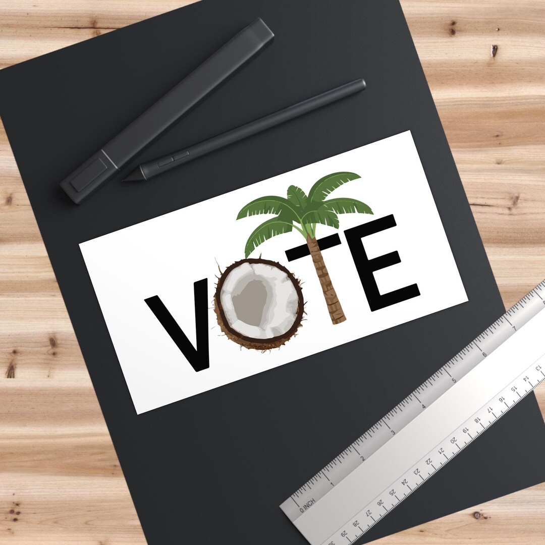 Kamala Harris Vote Bumper Sticker, Vote Kamala Harris Palm Tree Sticker ...