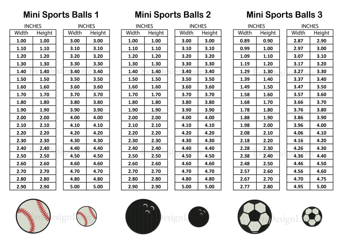 Set Mini Sports Ball Embroidery, Set Sports Embroidery, Mini Sports ...