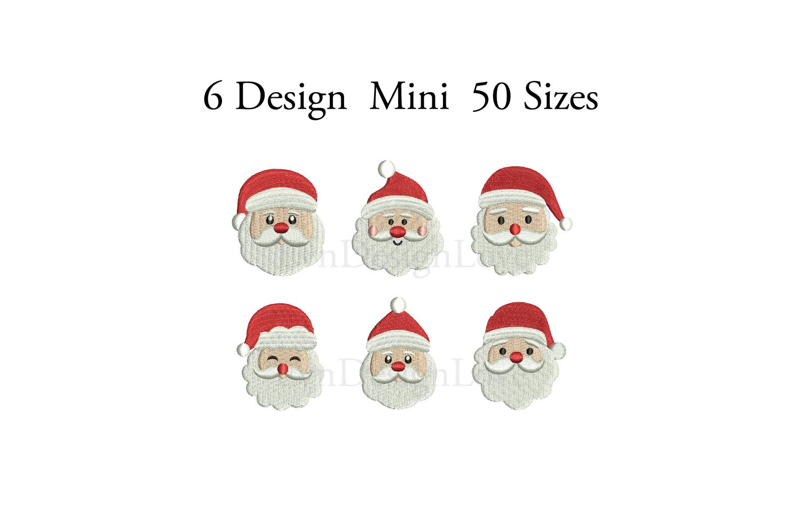 Set Mini Santa Face Embroidery, Set Santa Face Embroidery, Mini Santa ...