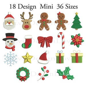 Set Mini Christmas Embroidery, Set Christmas Embroidery, Mini Christmas ...