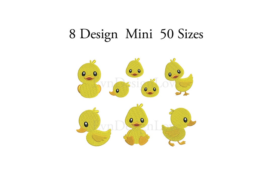 Set Mini Cute Duck Embroidery, Set Mini Duck Embroidery, Mini Duck ...