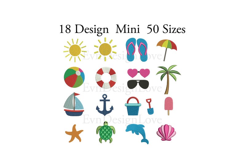 Set Mini Summer Embroidery, Set Mini Bundle Summer Embroidery, Set Mini ...