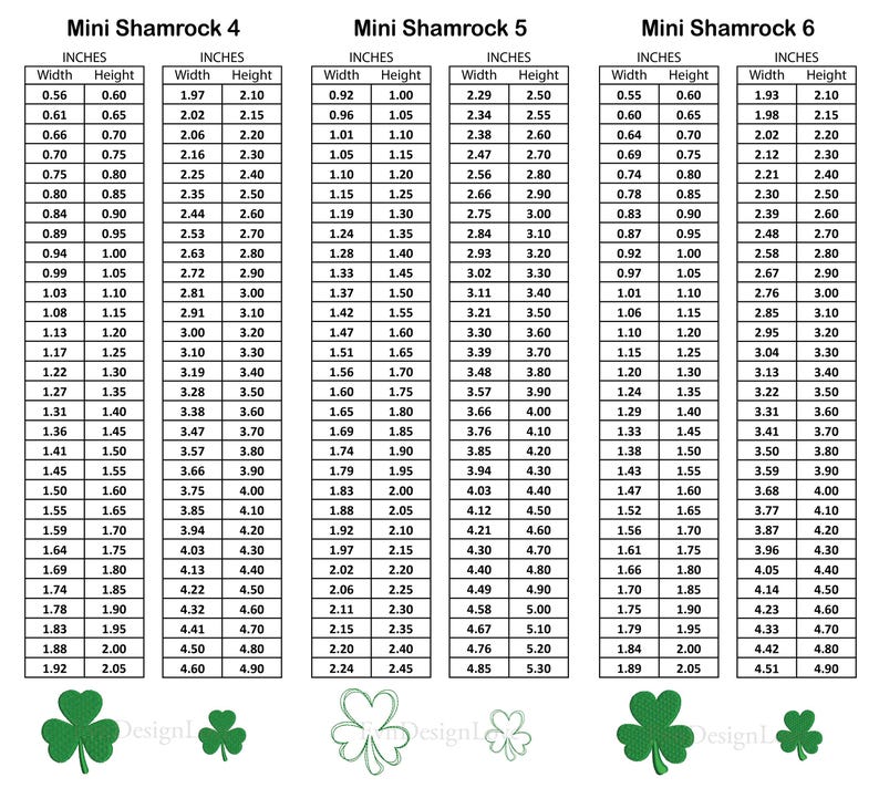 Set Mini Shamrock Embroidery, Set Shamrock Embroidery, Mini Clover ...