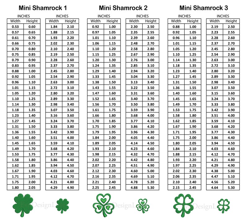 Set Mini Shamrock Embroidery, Set Shamrock Embroidery, Mini Clover ...