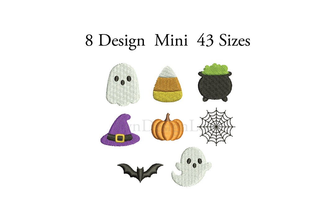 Set Mini Halloween Embroidery, Set Halloween Embroidery, Mini Halloween ...