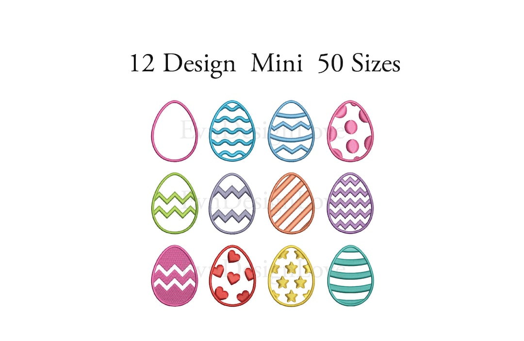 Set Mini Easter Eggs Embroidery, Set Easter Eggs Embroidery, Mini Egg ...