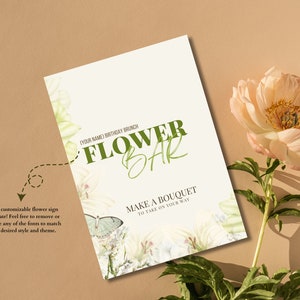 Editable Canva DIY Flower Bar, Bloom Bar Sign Template | Perfect for ...
