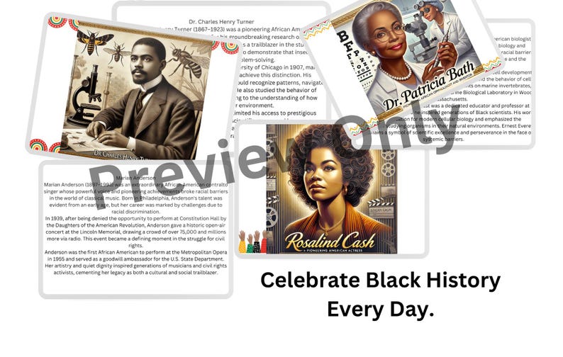 Black History Month Flashcards 50 Little-known Historical Figures ...