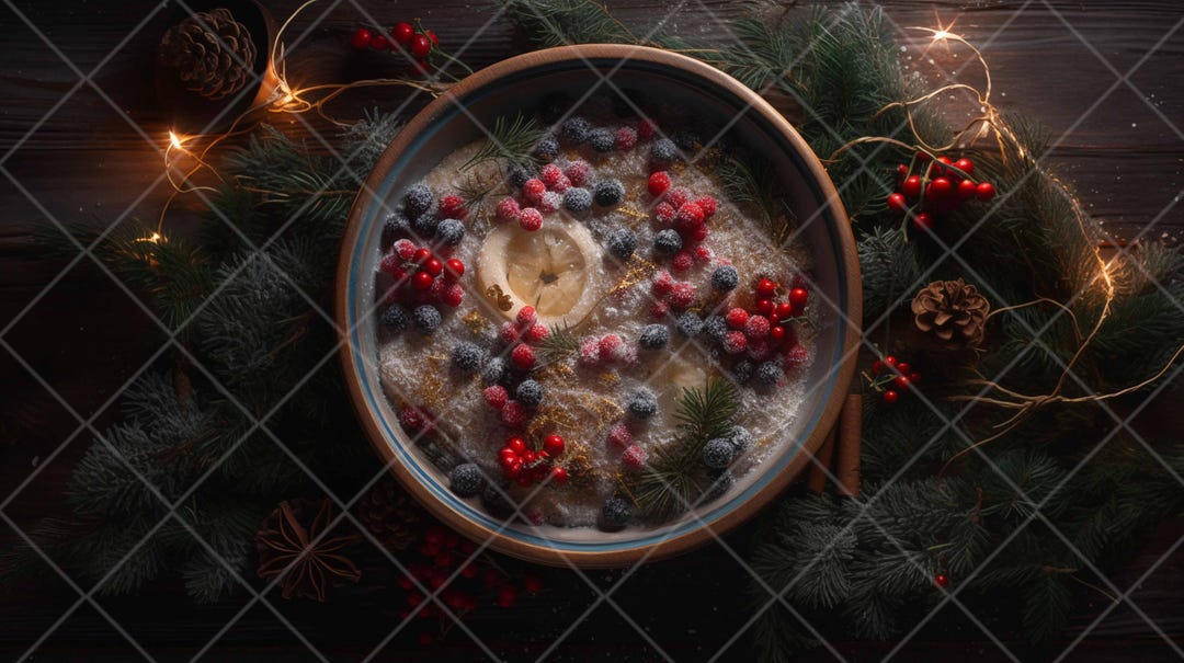 Winter Berry Dough Bowl Digital Backdrop for Newborn Photography - Etsy