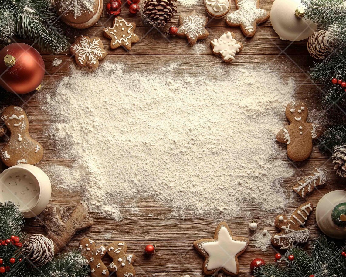 Christmas Cookie Scene Newborn Digital Backdrop - Etsy