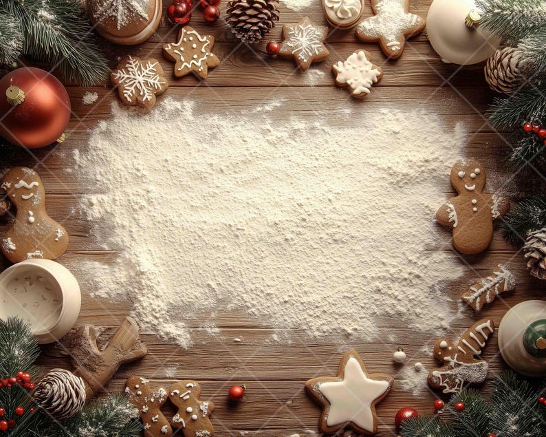 Christmas Cookie Scene Newborn Digital Backdrop - Etsy