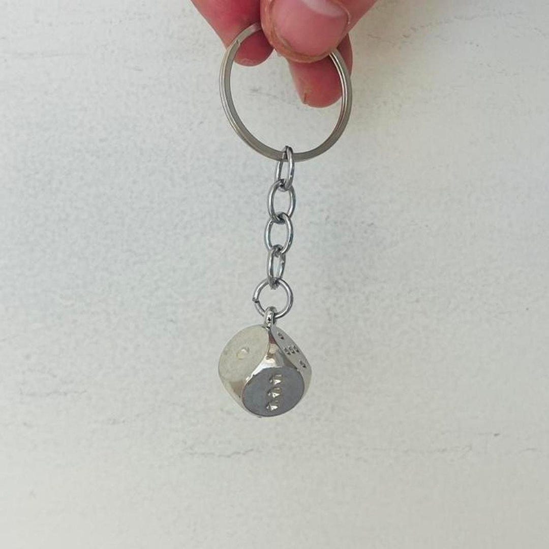 Y2k 2000s Vintage Style Silver Dice Key Chain - Etsy