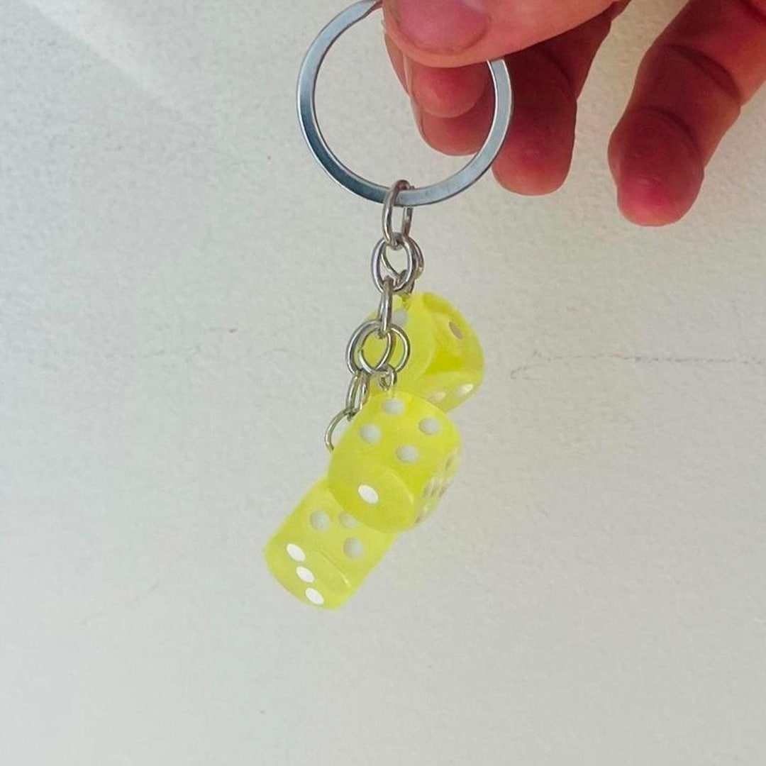 Y2k 2000s Vintage Style Light Blue Dice Key Chain - Etsy