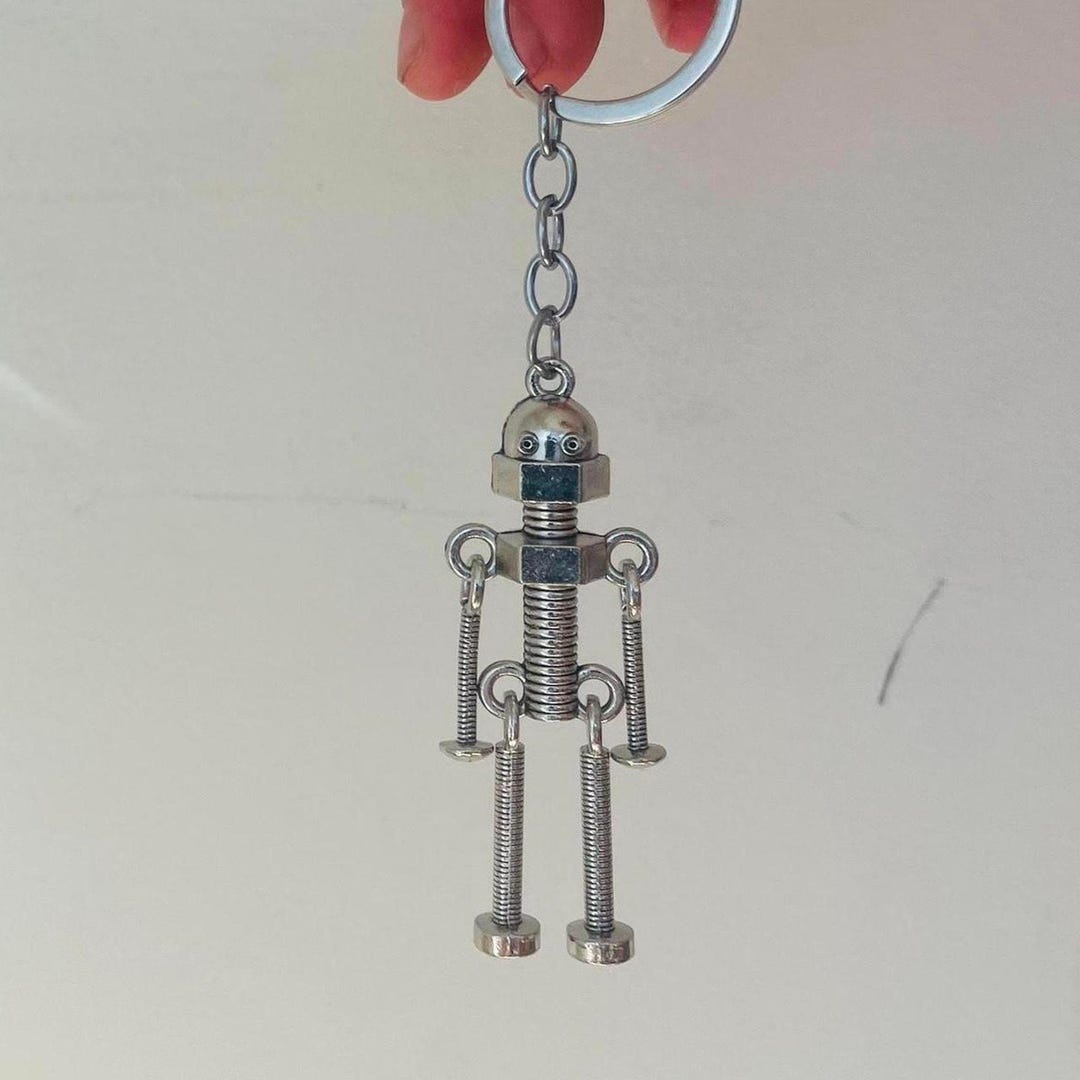 Y2k 2000s Vintage Stainless Steel Nuts and Bolts Stickman Keychain - Etsy