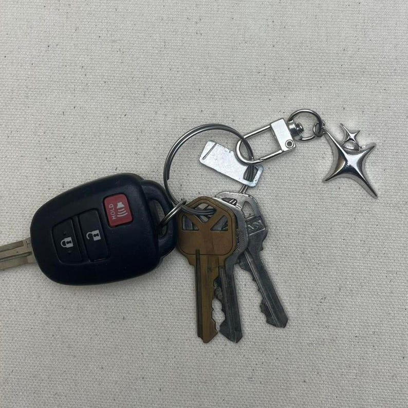 Y2k 2000s Silver Star Keychain - Etsy