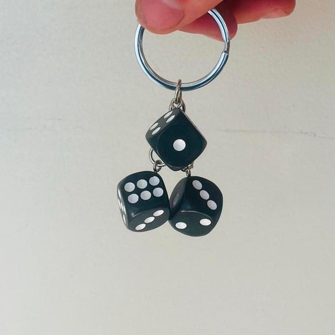 Y2k 2000s Vintage Style Black Dice Key Chain - Etsy