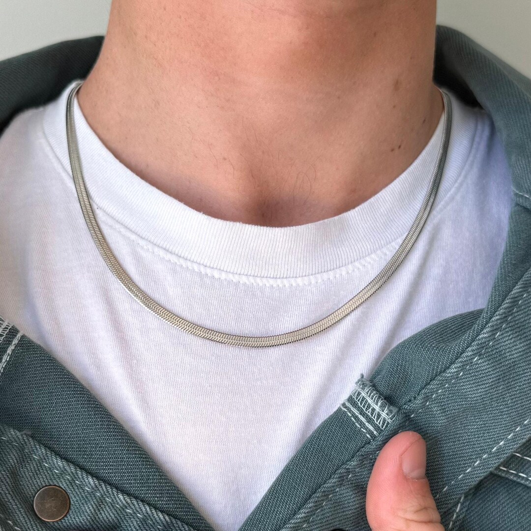 Y2K 2000s Unique Flat Lay Silver Chain Necklace Unisex Jewelry New - Etsy