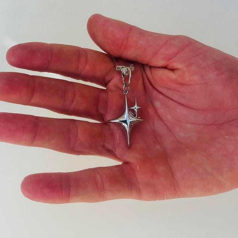 Y2k 2000s Silver Star Keychain - Etsy