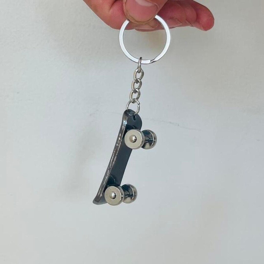 Y2k 2000s Vintage Stainless Steel Skateboard Keychain - Etsy