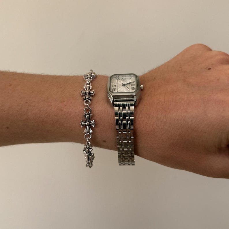 2000s Vintage Rectangle Quartz Watch Unisex Stainless Steel 8.5" New - Etsy