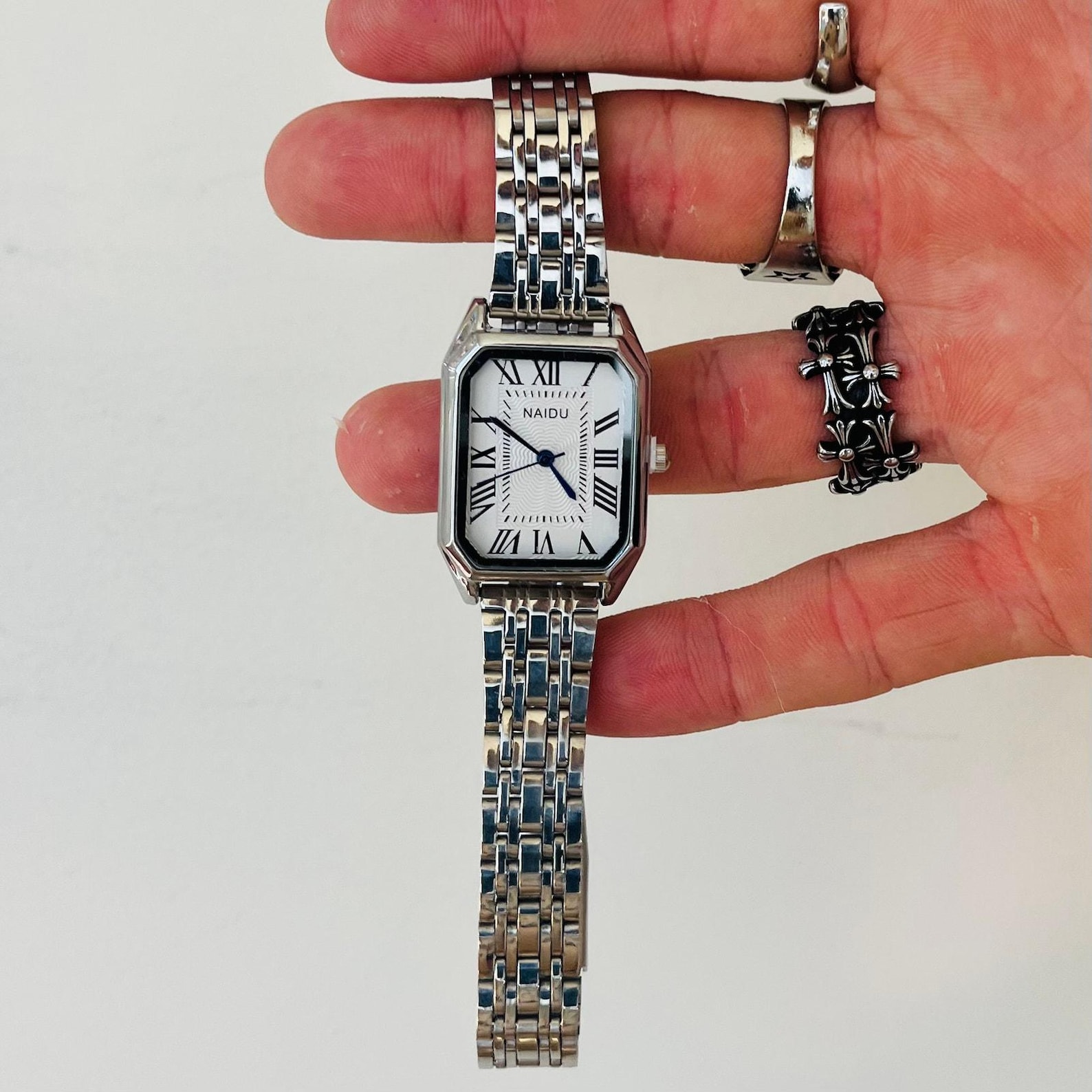 2000s Vintage Rectangle Quartz Watch Unisex Stainless Steel 8.5" New - Etsy