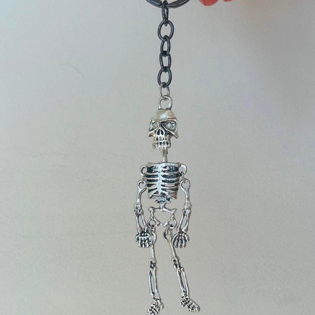 Y2k 2000s Vintage Style Silver Skeleton Key Chain - Etsy
