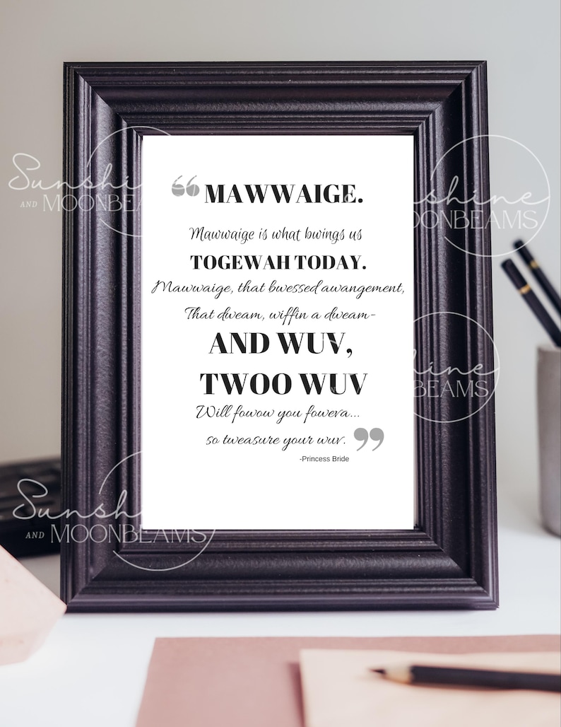 The Princess Bride Inspired Wedding Quote | Digital Download | Wedding ...