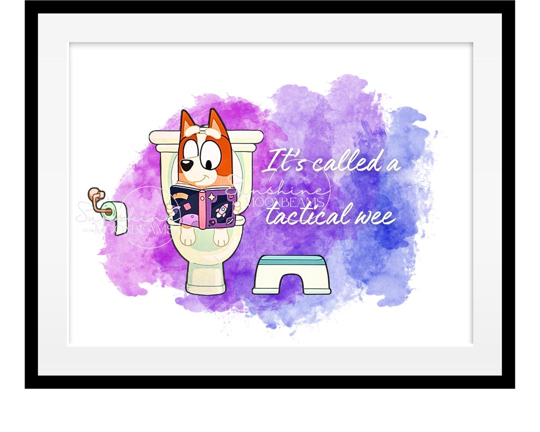 Tactical Wee Bathroom Print Digital Download | Blue Dog - Etsy