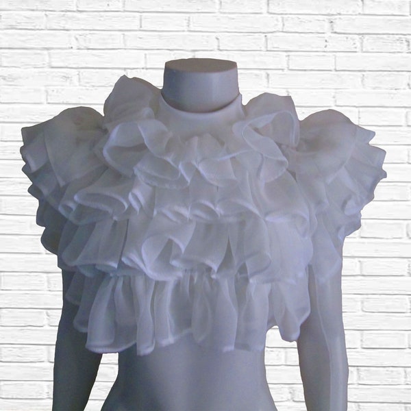 White Ruffle Blouse - Etsy