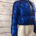 Blue Bubble Coat, Blue Bubble Jacket, Bubble Jacket, Cropped Bubble ...