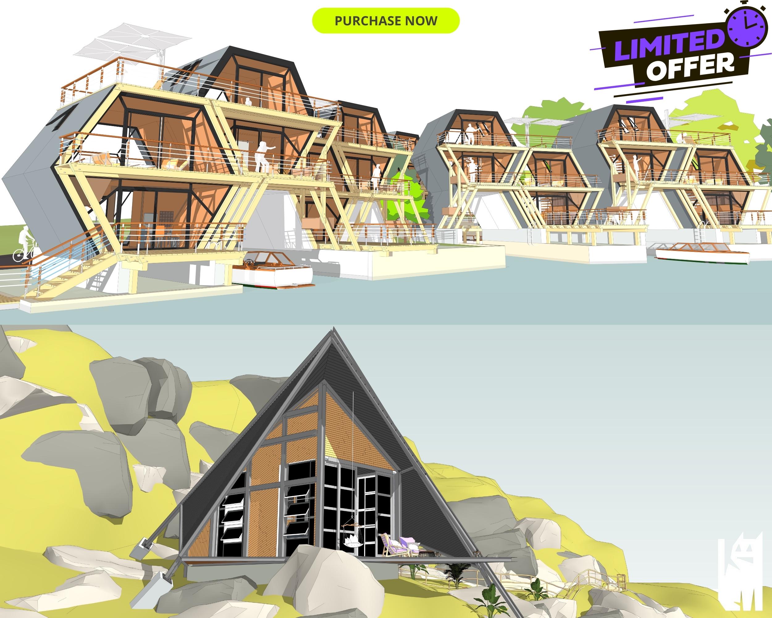 330 Set Cabin Design Sketchup - Etsy