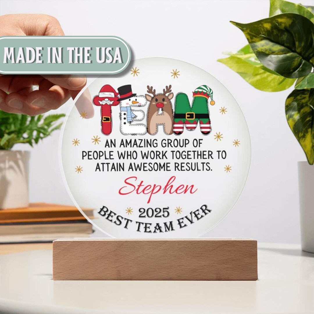 Personalized Work Team Acrylic Plaque, Christmas Keepsake - Etsy