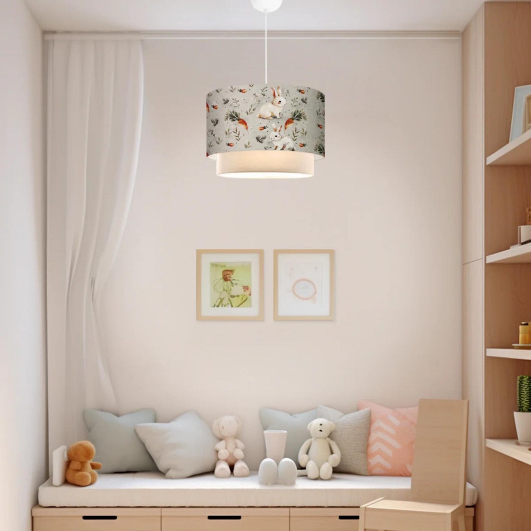 Bunny-themed Kids Pendant Lamp Rabbit Nursery Ceiling Light Cute Animal ...