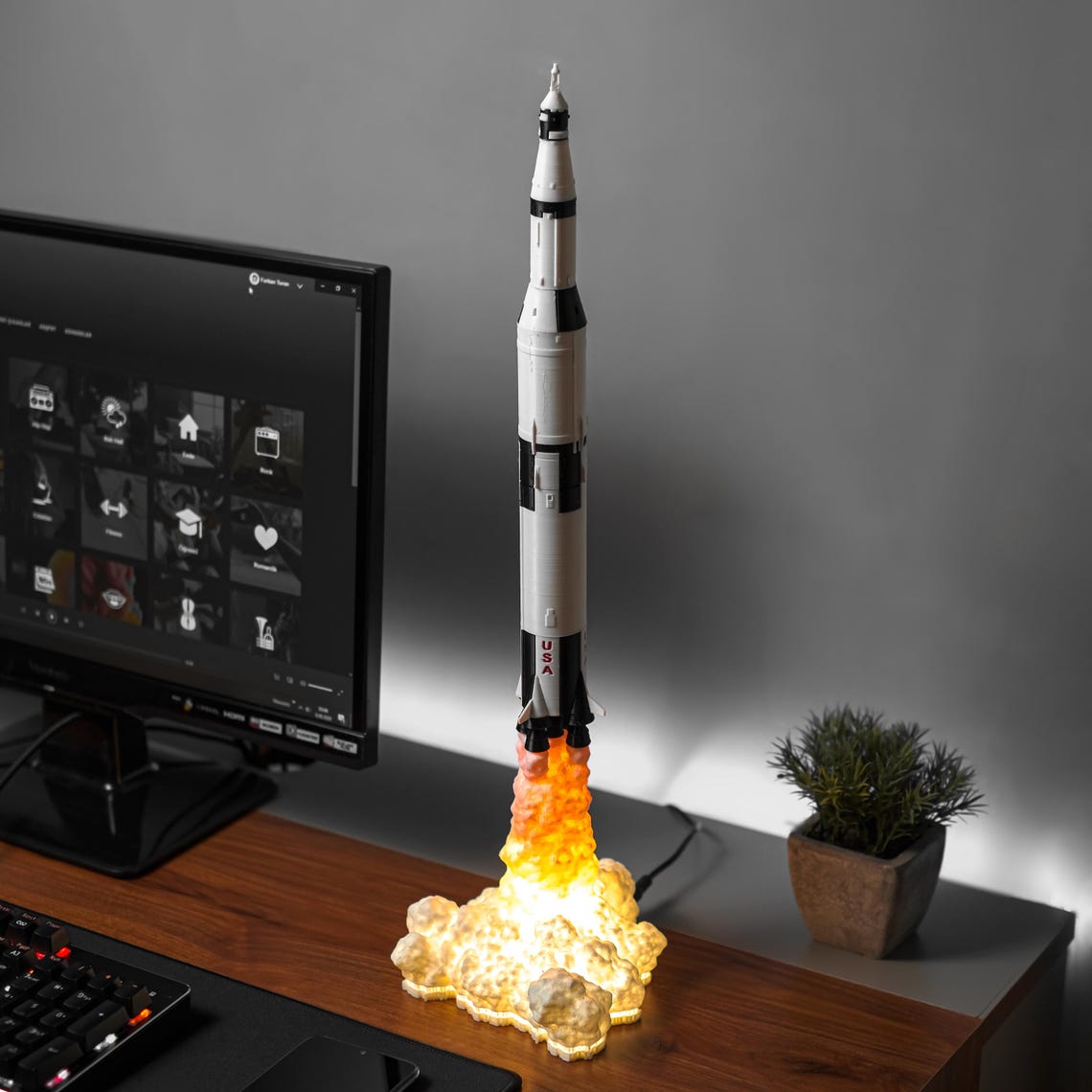 Rocket Lamp, Nasa, Rocket, Saturn V, Space, Spacex, Saturn V Lamp ...