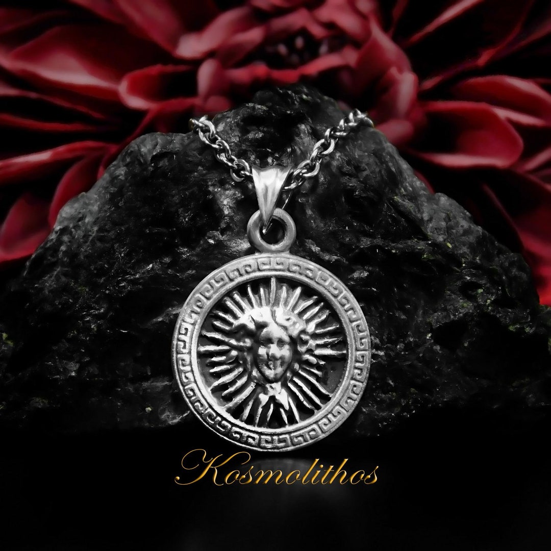 Handmade Sterling Silver Apollo Necklace, Greek God Helios Pendant ...
