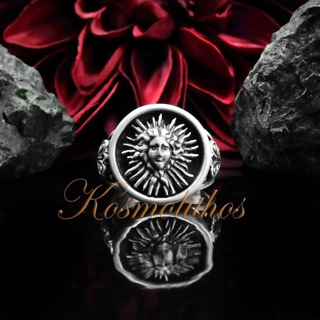Apollo Silver Shield Ring Gift for Him, Sun God Ring, Apollo Ring ...
